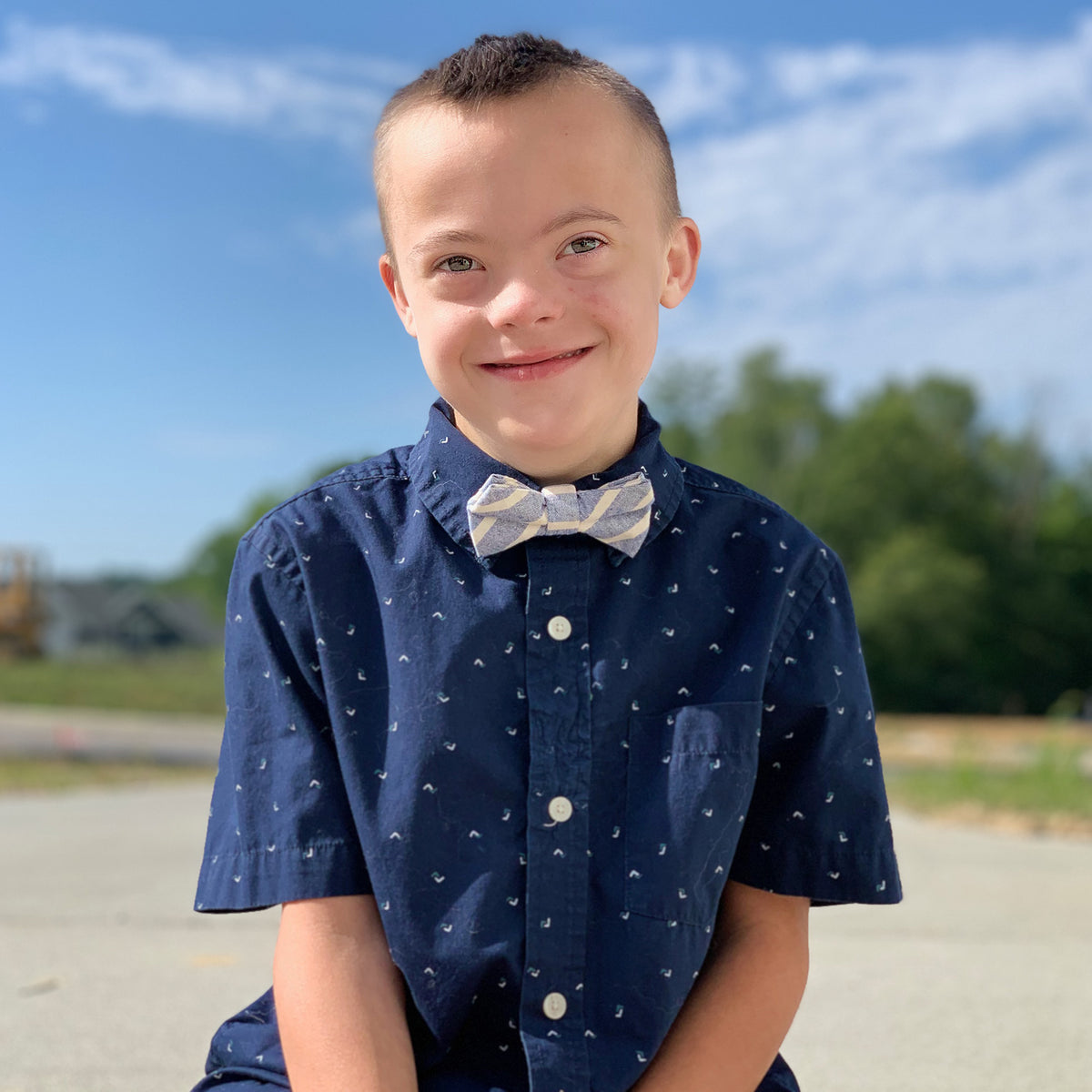 Kid's - Navy Blue T-Rex Dinosaur Bow Tie - Boy's Pre-Tied Dino Bowtie ...