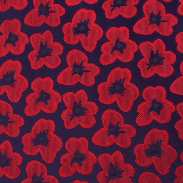 Red Floral Necktie - Men's Classic Fit Neck Tie w/ Poppy Flowers - H ...